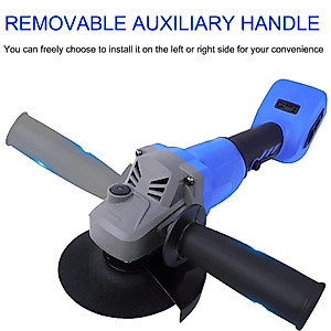 Cordless Angle Grinder, Polishing and Cutting Tool, 6000mAh Lithium-ion Battery, 4-1/2 Inch Brushless Angle Grinder, Portable Grinder with Charger and Storage Bag