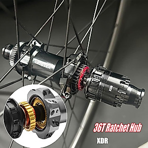 catazer Carbon Gravel Wheels 700C Road Disc Brake Wheelset 45x28mm Clincher Tubeless Ready Ratchet hub XDR Thru Axle 12x100mm 12x142mm Center Lock