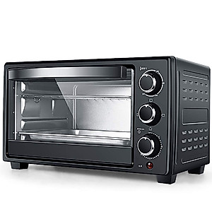 Mini Oven 23 L,Electric Oven 1300 W Adjustable Temperature 70-250 ℃ and 60 Minutes Timer with 3 Heating Functions for Baking Cooking Grill (Black)
