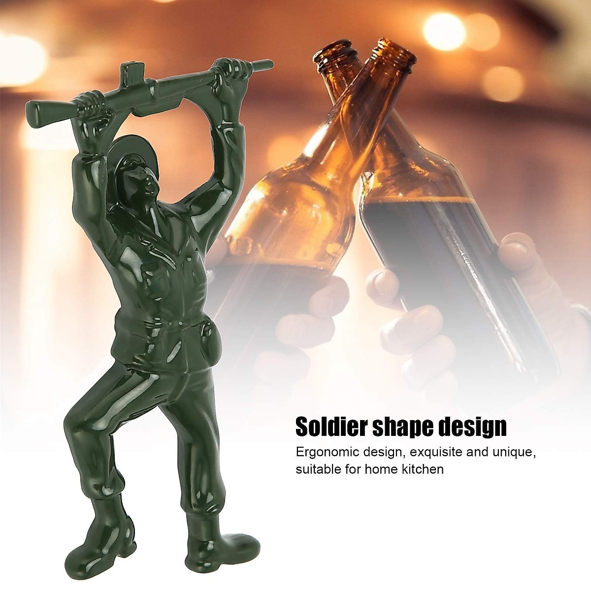 2 Pcs Green Army Man Bottle Opener, Creative 3d Mini Soldier Beer Wine Bottle Opener Beverage Easy Opening Bottle Opener Funny Bottle Opener Bartender Compatible Coke Bottle 0pener