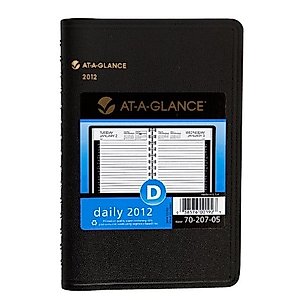 AT-A-GLANCE Recycled Daily Appointment Book, 5 x 8 Inches, Black, 2012 (70-207-05)
