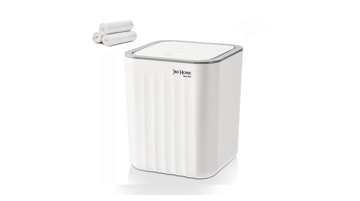 Mini Desktop Trash Can with Lid – Stylish 0.6 Gal Wastebin for Office ...