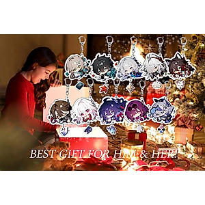 PIGIAOKA Honkai: Star Rail Keychain Set 10pcs Cute Acrylic Figure Keychain Accessories for Charms gift, Anime Merch for Game fans
