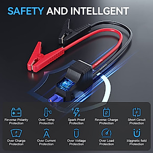 Portable Jumper Starter Clamps, 8AWG Automotive Emergency Jumper Cables for 12V Car Jump Starter