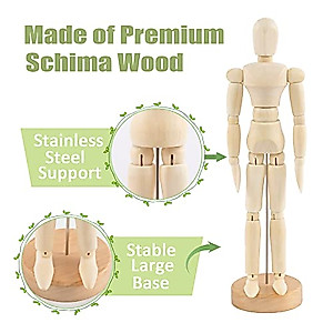 4 Pcs Wooden Jointed Mannequin Air Plant Holder - Tabletop Air Plant Stand in 2 Sizes, Tillandsia Air Plant Display Container with Adjustable Poses for DIY Home Office Decoration Housewarming Gifts