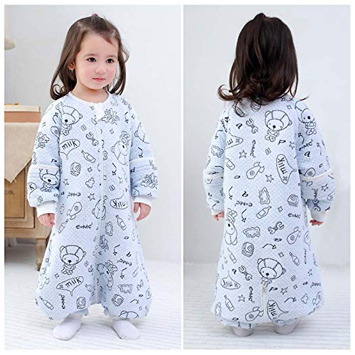 Happy Cherry Baby Girls One-Piece Rompers Sleeping Bag Warm Jumpsuit Wearable Blanket Sleepwear 100% Cotton XXL Blue
