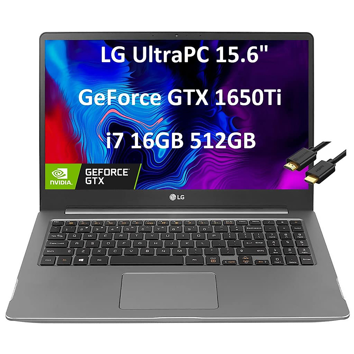 LG 15 Ultra PC 15.6" FHD Light Gaming Business Laptop (Intel 4-Core i7-1165G7, 16GB RAM, 512GB PCIe SSD, NVIDIA GTX 1650Ti 4GB Graphics) Thunderbolt 4, Backlit, Wi-Fi 6, Webcam, Windows 11 (Renewed)