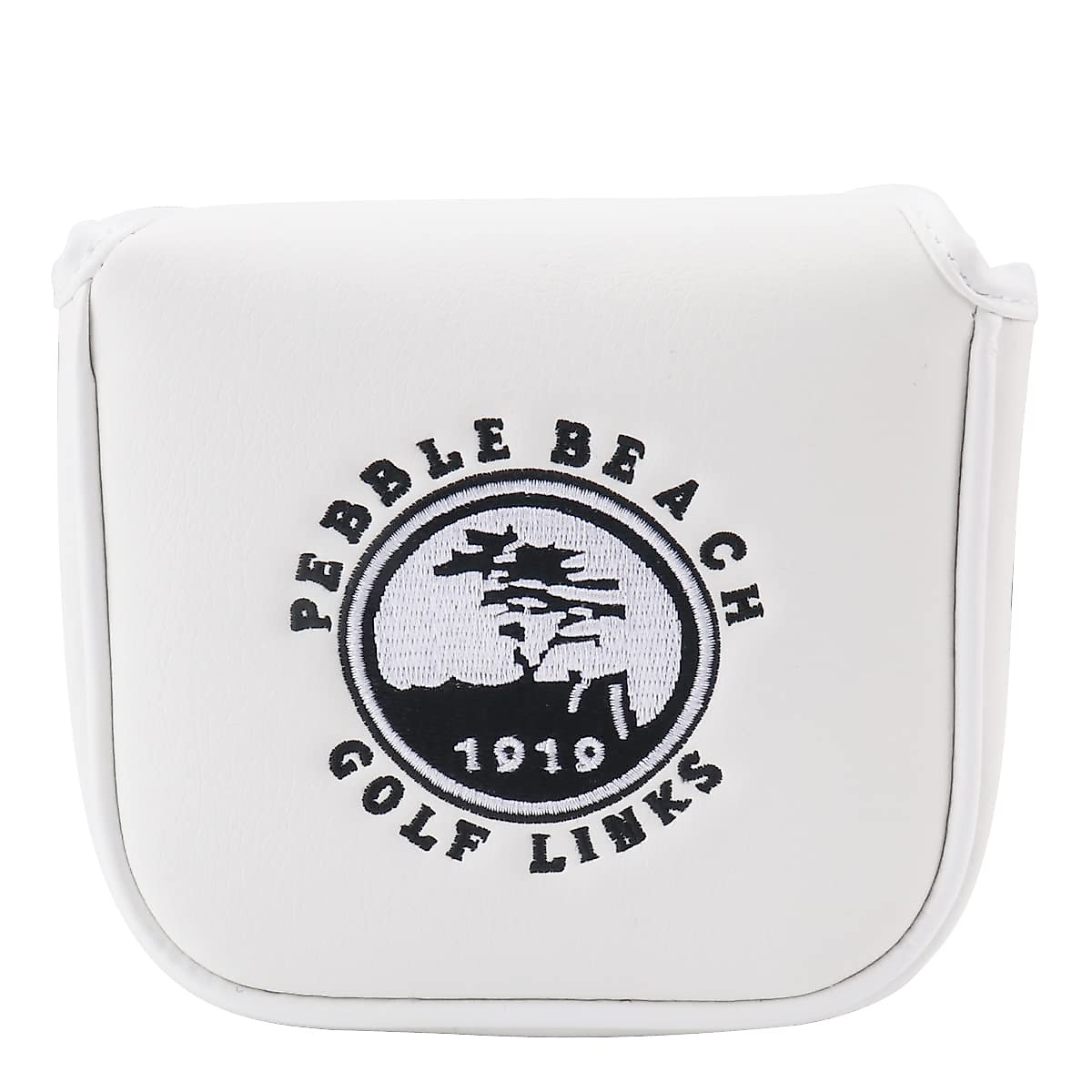 HISTAR Magnetic Closure Golf Square Mallet Shaped Putter Cover (White, Faux Leather) for Scotty Cameron, Universal Fit