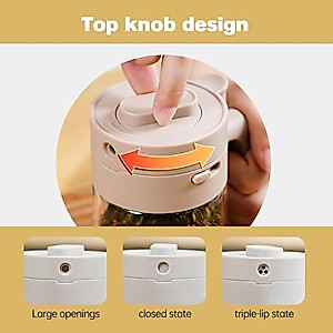 Manutox Multifunctional Seasoning Box, 2 in 1 Glass Spice Jars with Spoon, Multifunctional Kitchen Seasoning Box, Clear Glass Seasoning Jar with Lid and Spoon (Grey)