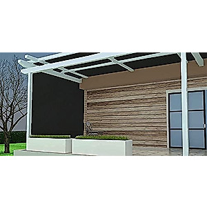 Shatex 90% 8x12ft Sun Shade Fabric for Pergola Cover Porch Vertical Screen, Black