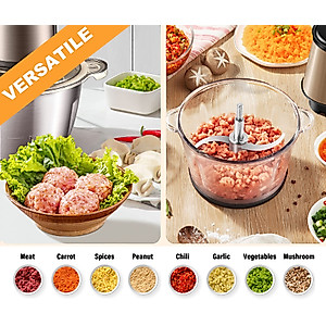 Full Steel Food Processor Blade Plastic-Free Chopping Blade for 8 Cup(2L) Bowl, Compatible with Syvio HOMEASY KOIOS HOVOBO Kitchen-in-the-box and More