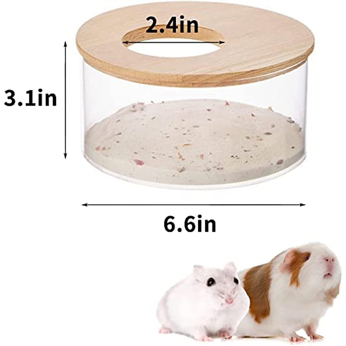 Large Hamster Sand Bath Box, Transparent Acrylic Sand Bath Box and Hamster Bathroom, Hamster Home and Hamster Accessories