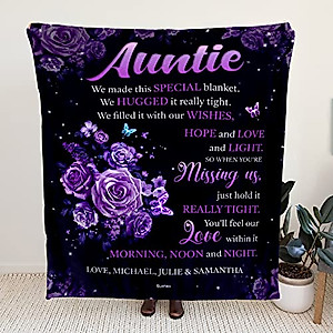 Toyshea Gifts for Aunt Personalized Blanket to My Aunt Fleece Sherpa Throw Blankets Custom Aunt and Niece Gifts Nephew Mother's Day Idea for Auntie Aunty from Niece Nephew (Style 2)