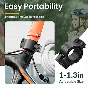 Titanker Bike Lock, Lock for Bike Locks with Combinations Resettable Bike Lock Cable 4 Feet with Mounting Bracket, 1/2 Inch Diameter