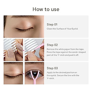 Korean Eye Charm Double Eyelid Tape Hooded Eye Lift – Droopy Eyelid Lifter Eye Lid Strips for Hooded Eyes (Double Sided 3mm 176p)