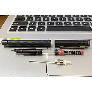 Asvine 5 Pack Fountain Pen Ink Syringe Filler, Spring Converter with Removable Blunt Needle Tip