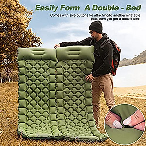 DEHUMI Camping Sleeping Pad - with Built-in Foot Pump, Ultralight Inflatable Camping Pad, Durable Waterproof Camping Mattress, Portable Compact Sleeping Pad for Camping, Backpacking, Traveling, Hiking