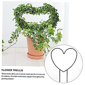GANAZONO 2pcs Heart Shaped Flower Pot Stand Decorative Planters Mini Roses Mini Pots Iron Climbing Trelli Indoor Planters Climbing Rose Trellis Rack for Climbing Plant Vine Plant Stand Hoop