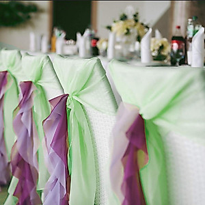 BIT.FLY Sheer Organza Swag DIY Fabric Wedding Top Table Event Party Home Decor Stair Bow Valance Table Skirt (197 x 53 Inch White)