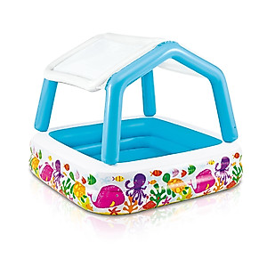 Intex Sunset Inflatable Baby Pool (2 Pack) & Inflatable Ocean Scene Kids Pool
