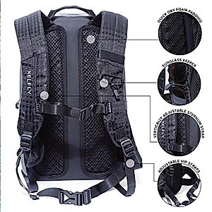 Xelfly Submersipack Waterproof Backpack - Submersible, Inflatable, Floating TPU Coated Durable Nylon Dry Bag with Airtight Zipper for Kayak, Fishing, Boating, Hiking, Paddle Board (Gray Stone, 25L)