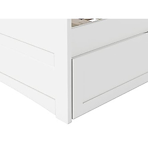 AFI, Acadia Twin Size Wood Daybed Frame with Twin Trundle, White