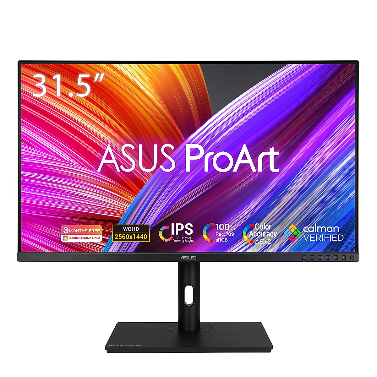 ASUS ProArt Display 31.5” 1440P Monitor (PA328QV) – IPS, QHD (2560 x 1440), 100% sRGB, 100% Rec.709, Color Accuracy ΔE < 2, Calman Verified, DisplayPort, HDMI, USB Hub, Height Adjustable (Renewed)