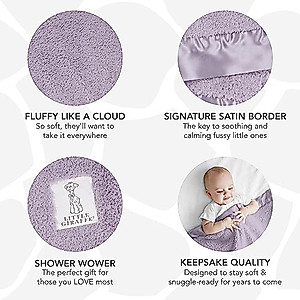 Little Giraffe Baby Blanket - Chenille Soft Blanket with Satin Trim - Baby Stroller Blanket - Newborn Baby Essentials & Baby Gifts - 29x35 - Lavender