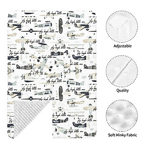 ALYYDFF Baby Car Seat Cover for Babies Breathable Carseat Canopy for Newborn Nursing Scarf with Peekaboo Opening - Cute Airplane Print White