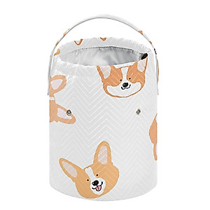 Qilmy Dog Face Crochet Bag Organizer, Knitting Bag Yarn Storage Organizer, Portable Travel Crochet Organizer with Accessories Case, Yarn Storage Organizer