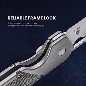 Kizer Militaw Pocket Knife 3.35 Inches Stonewashed S35VN Steel Blade EDC Knife, Titanium+Micarta Handle with 3D Pocket Clip, Ki3634A1