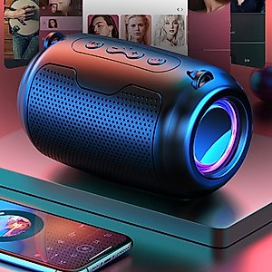 Bluetooth Speakers Colorful Streamer Portable Subwoofer Speakers Bluetooth Wireless with Wired Mode Fm Radio HiFi Sound Quality Mp3 Play Long Standby Wireless Speaker Outdoor Speaker Cool Gadgets