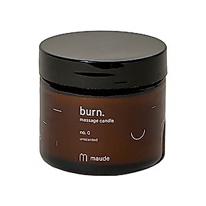Maude Burn No. 0 - Unscented Skin Softening Jojoba Oil Based Massage Candle - Ultra Hydrating Body Care with Soybean Oil - Paraben Free Body Candle (2 oz)