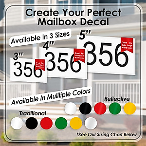 Mailbox Decals Made In USA House Numbers For Mailbox Available In Standard And Reflective Colors 3 4 or 5 inch Mailbox Numbers