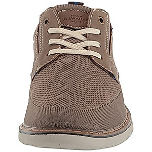Nunn Bush Men's Otto Plain Toe Knit Oxford Lace Up with Lightweight Sole, Taupe, 12 Wide