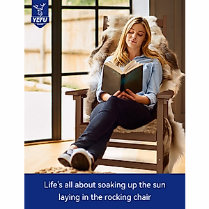 YEFU Outdoor Rocking Chair Oversized,Seat Depth 22",Backrest Height 31",Patio Poly Wide Rocker Chair with 380lbs Weight Capacity,Weather Resistant,for Lawn,Porch,Backyard,Indoor and Garden(Teak)