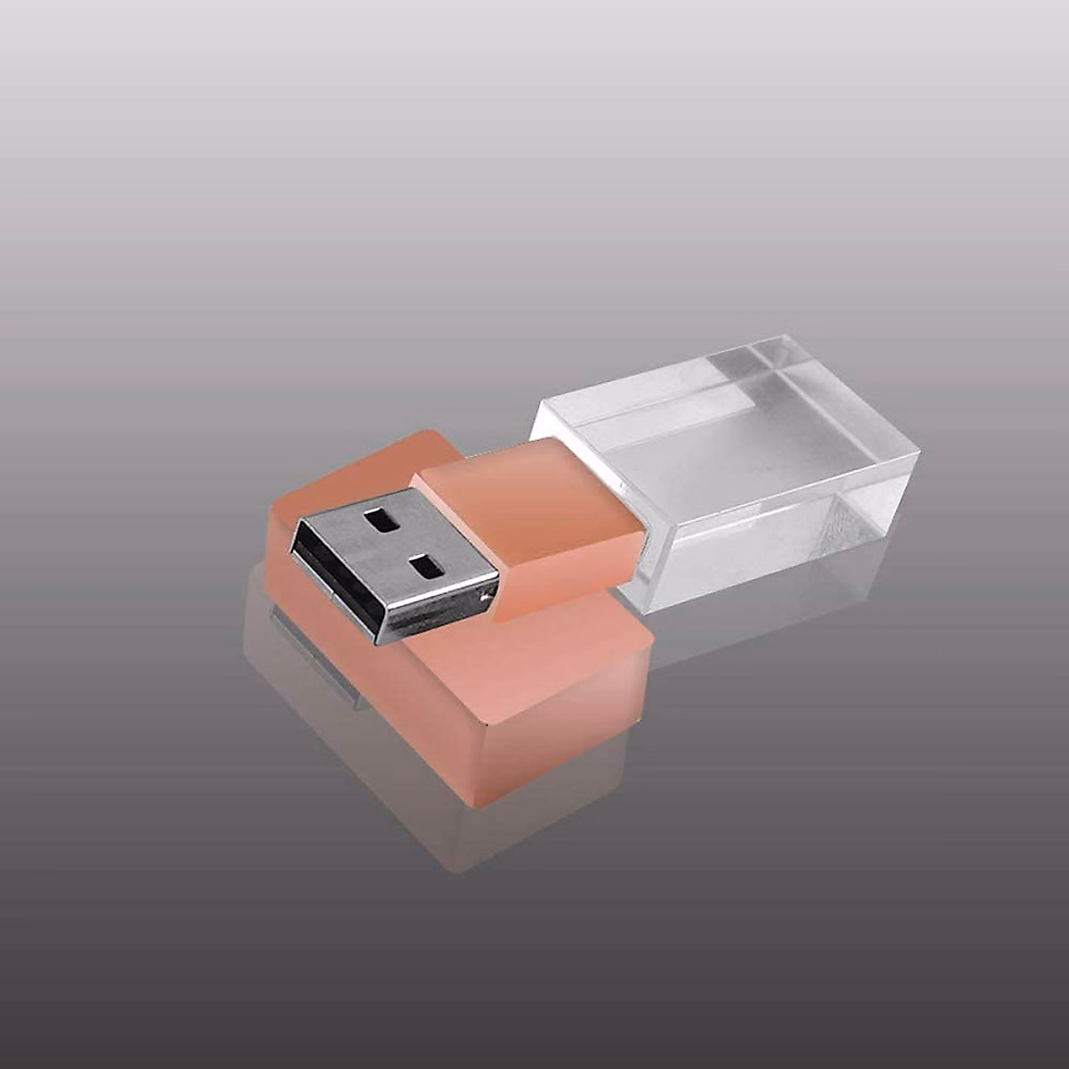 16GB USB 2.0 Flash Drive,Glass Crystal Shape LED Light Pen Drive Memory Stick Thumb Drive Waterproof Pendrive Flash Disk for Gifts for Girl Boy Adults Kids(Rose Gold)