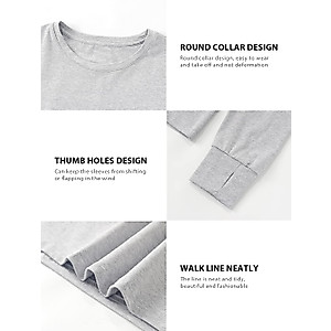 Cosy Pyro 3-Pack Long Sleeve Crop Tops Workout Athletic Gym Shirts Cropped Sweatshirts for Women Black/Gray/Navy M