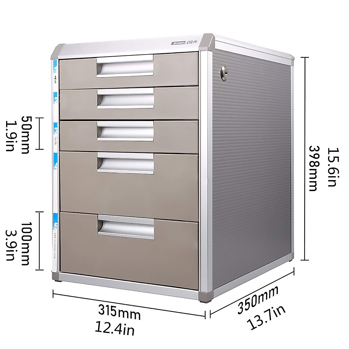 JAEFIT Desktop Storage Box with Drawers - Desktop File Cabinet, with Lockable Drawers Flat File Cabinet, Aluminum Alloy Drawer Organizer, Cosmetic Storage/Medicine Storage Box (Size : 5 Layer)