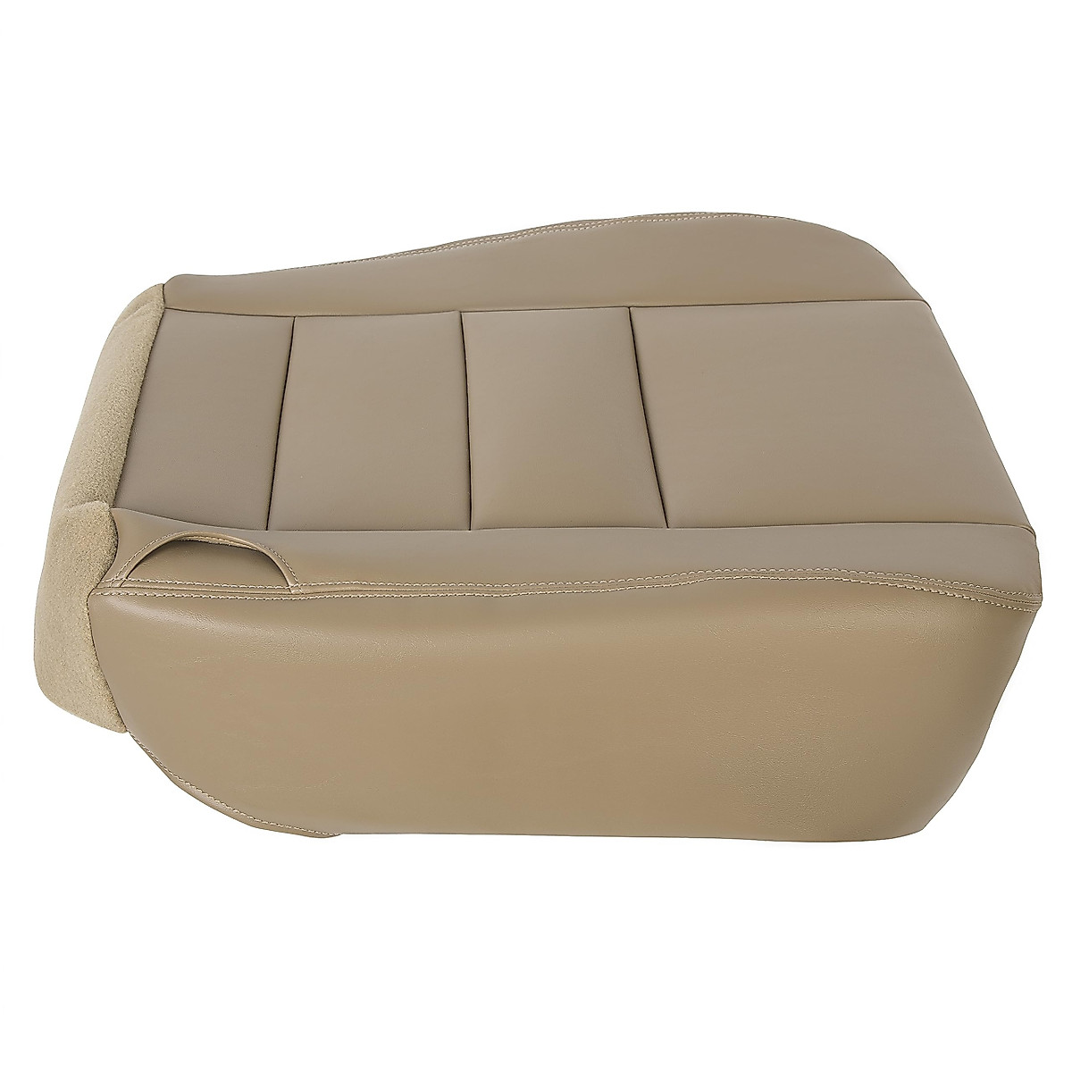 ECOTRIC Driver Bottom Seat Cover Tan Color Vinyl Compatible with 2002-2007 Ford F250 F350 TAN