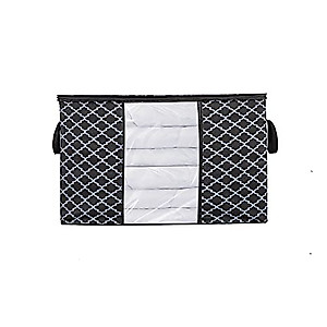 Large Storage Bags with Lid & Window for Bedding, Blankets & Comforters - Foldable Organizer with Reinforced Handle & Sturdy Zippers