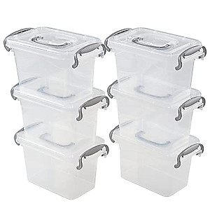 DynkoNA 1.8 L Latching Storage Bins, Plastic Box with Lid, 6 Packs