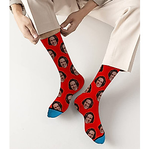 Custom Face Socks for Men, Funny Novelty Socks with Picture, Birthday Gifts for Dad, Boyfriend