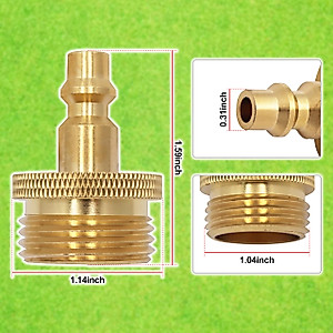 iFJF Water Pipe Quick Connect Plug Adapter for RV, Boat, Motorhome and Travel Trailer Garden Hose Faucet Fitting, Brass