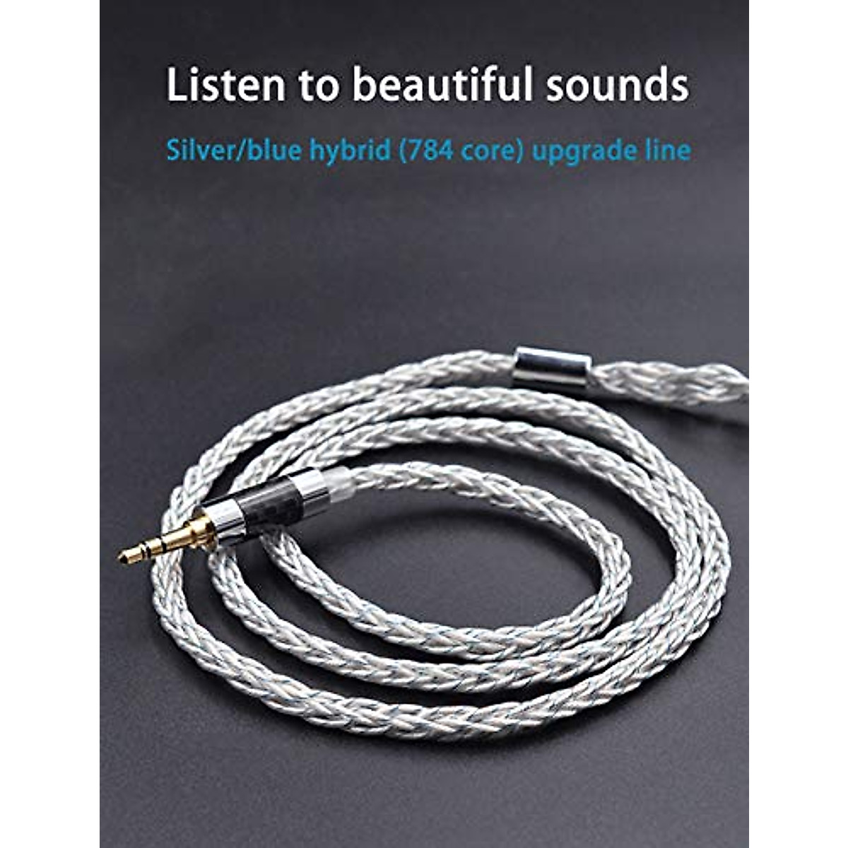 FAAEAL KZ ZSN ZS10 PRO Upgrade Earphone Cable,8 Core Cable Silver Blue Hybrid 784 Cores Silver Plated Upgrade Cable,Dedicated Cable 2Pin 0.75mm Replacement Headphone Wire for KZ ZSX Zax ZSN PRO