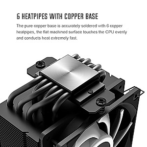 ID-COOLING SE-226-XT BLACK CPU Cooler LGA1700 CPU Air Cooler 6 Heatpipes All-black CPU Fan 120mm PWM Fan, Intel/AMD