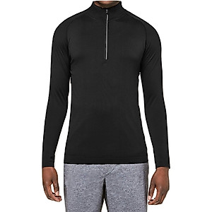 lululemon Mens Metal Vent Tech 1/2 Zip Long Sleeve Shirt (Black, XL)