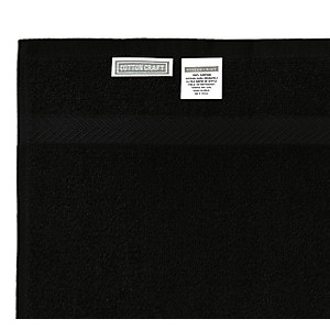 COTTON CRAFT Simplicity Bath Towels Set -7 Pack- 27x52-100% Cotton Bath Towel - Lightweight Absorbent Soft Easy Care Quick Dry Everyday Luxury Hotel Spa Gym Shower Beach Pool Camp Travel Dorm - Black