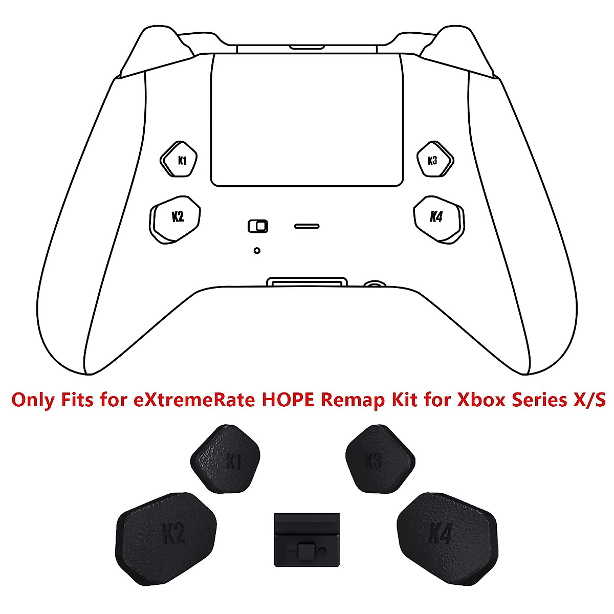 Black Replacement Redesigned K1 K2 K3 K4 Back Buttons Paddles & Toggle Switch for Xbox Series X/S Controller eXtremerate Hope Remap Kit - Controller & Hope Remap Board NOT Included