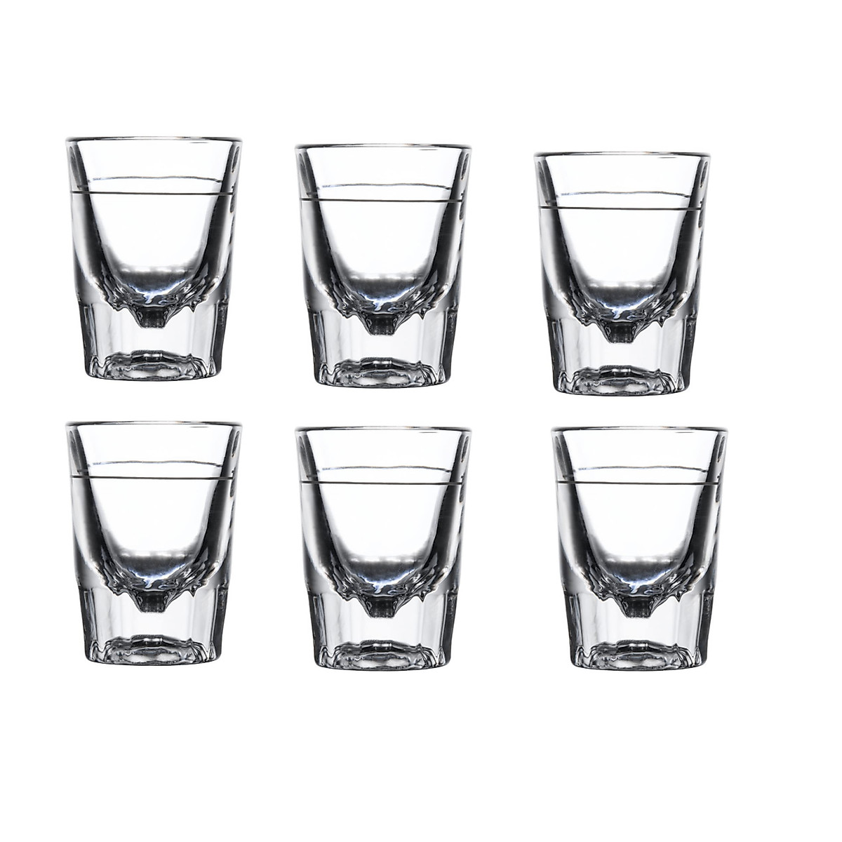 Libbey 5126/A0007 Fluted Whiskey/Shot Glass 2 oz with 1 oz Capacity Line, SET of 6 w/Bonus FDL Picks
